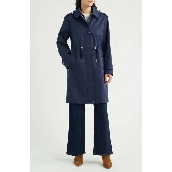Michael Kors Hooded Trench Coat - Midnight