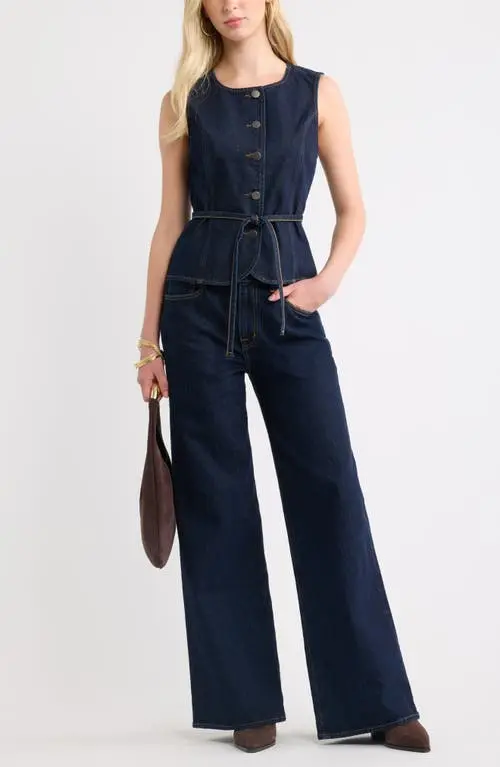 Treasure & Bond High Rise Wide Leg Jeans - Indigo Rinse