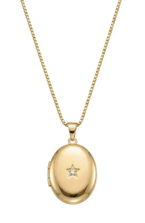 Argento Vivo Oval Locket Pendant Necklace - Gold