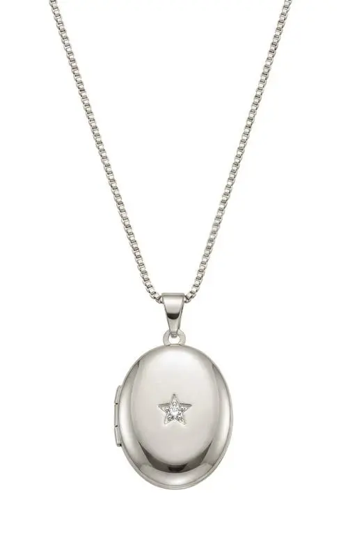 Argento Vivo Oval Locket Pendant Necklace - Silver