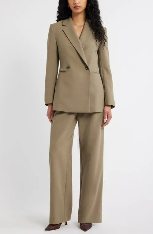 OPEN EDIT The Icon Double Breasted Blazer - Olive Dusk