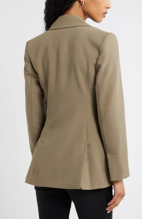 OPEN EDIT The Icon Double Breasted Blazer - Olive Dusk