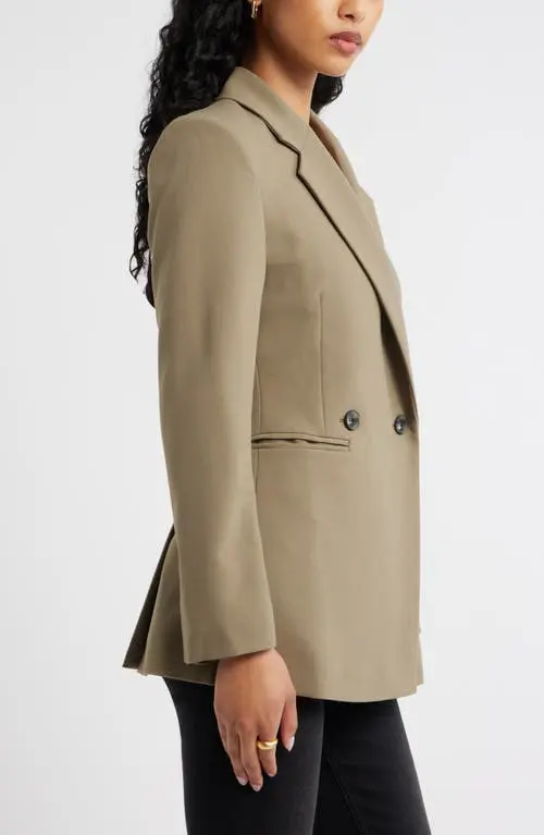 OPEN EDIT The Icon Double Breasted Blazer - Olive Dusk