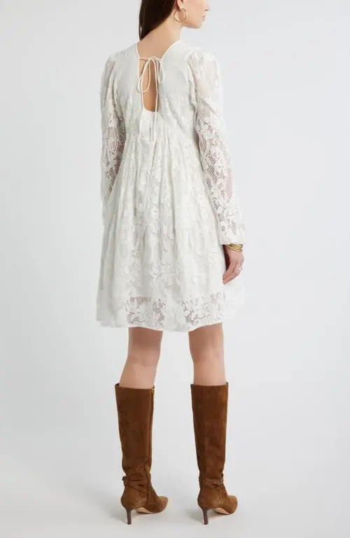 Treasure & Bond Long Sleeve Lace Babydoll Dress