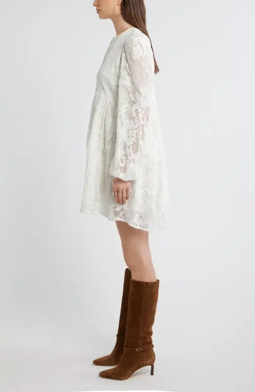 Treasure & Bond Long Sleeve Lace Babydoll Dress