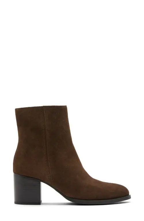La Canadienne Wisdom Bootie With Stacked Heel - Brunette Suede