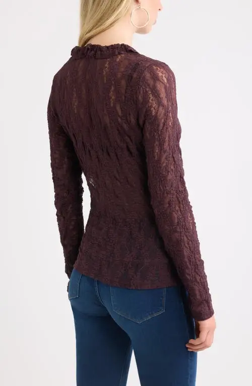 Treasure & Bond Ruffle Tie Neck Lace Top