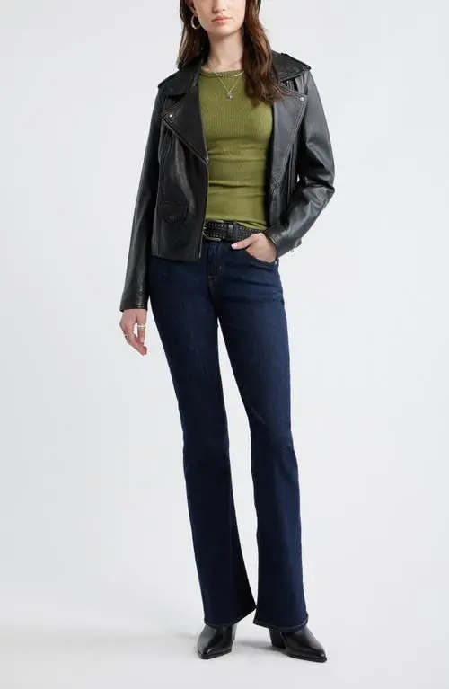 Treasure & Bond Cap Sleeve Ribbed Stretch Cotton & Modal T-shirt - Olive Capulet