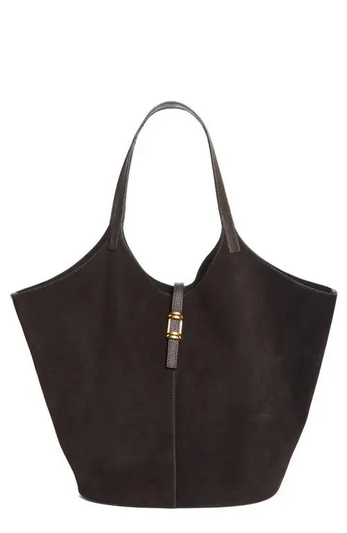 REISS Lyra Leather & Suede Large Tote