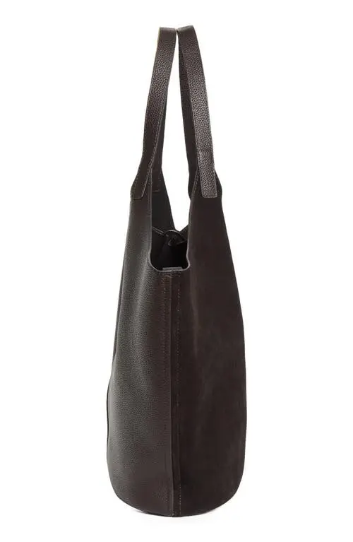 REISS Lyra Leather & Suede Large Tote