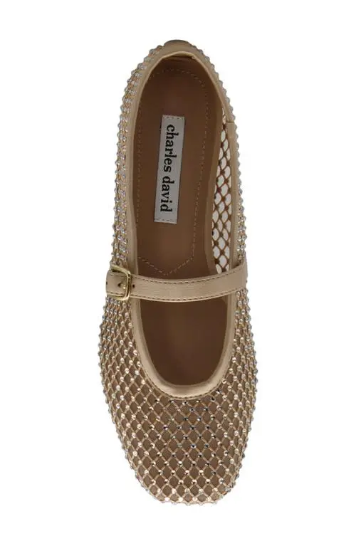 CHARLES DAVID Westa Mary Jane Flat - Gold