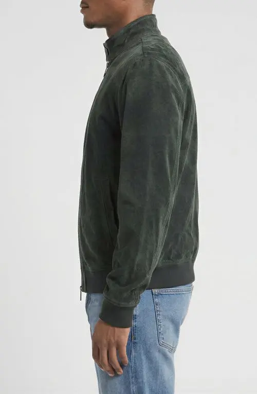 Bagatelle Genuine Suede Harrington Jacket - Bottle Green