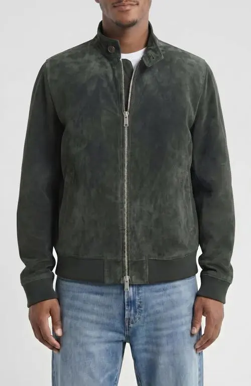 Bagatelle Genuine Suede Harrington Jacket - Bottle Green