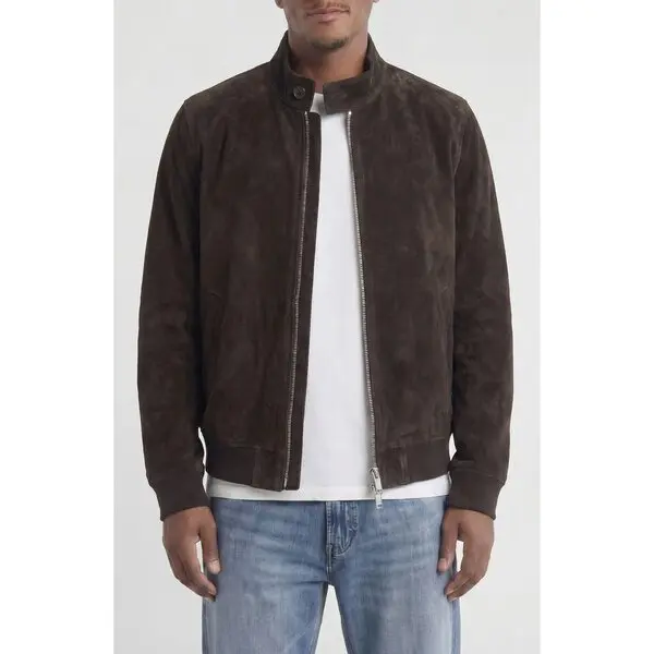 Bagatelle Genuine Suede Harrington Jacket - Chocolate