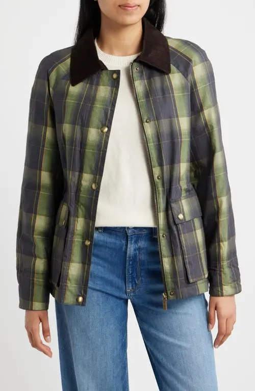 Sam Edelman Plaid Print Jacket - Teal Ground