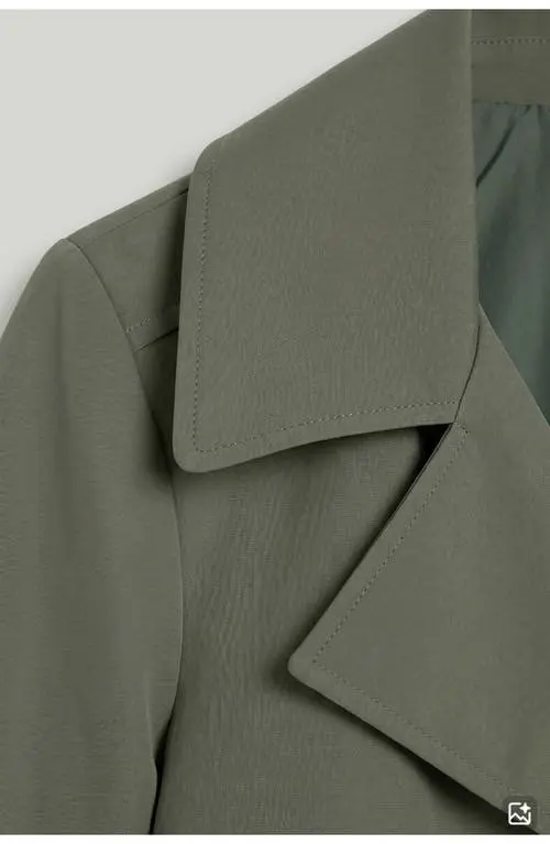 NOIZE Amina Water Repellent Tie Waist Coat - Sage