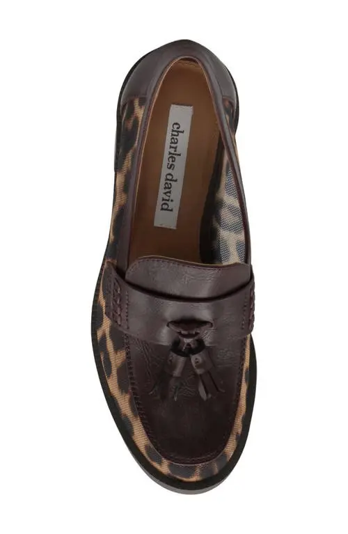 CHARLES DAVID Katie Block Heel Tassel Loafer