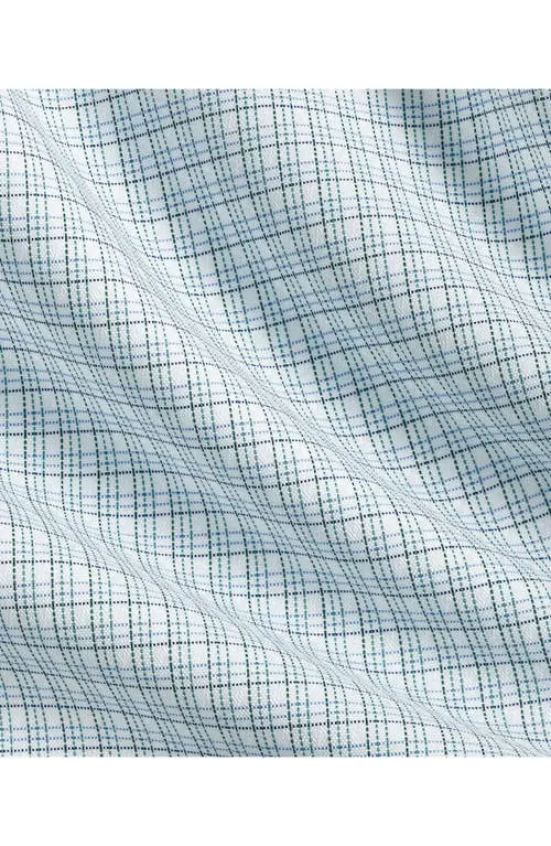 David Donahue Trim Fit Shadow Check Cotton Dress Shirt - White/hunter
