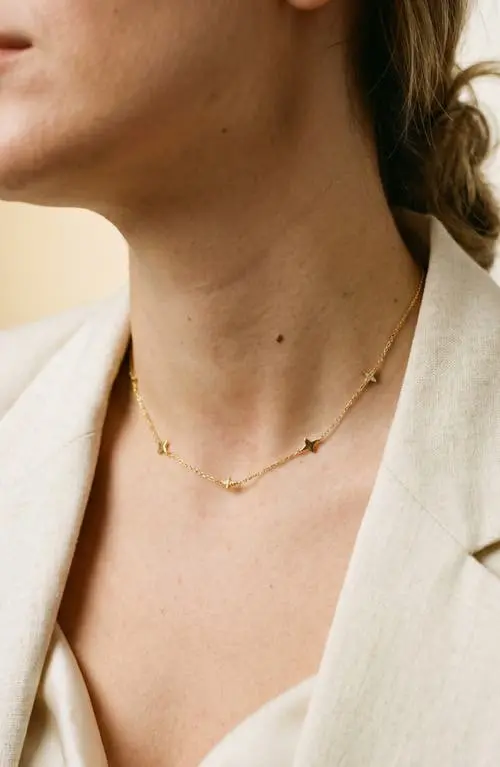Argento Vivo Pavé Flower Station Necklace