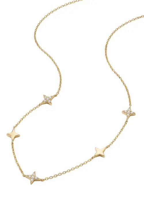 Argento Vivo Pavé Flower Station Necklace