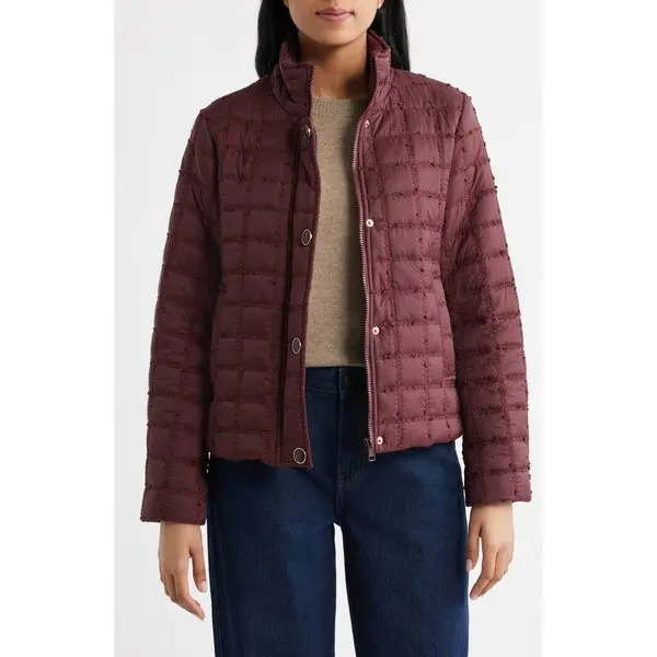 CECE DUPRAZ Short Quilted Jacket - Burgundy