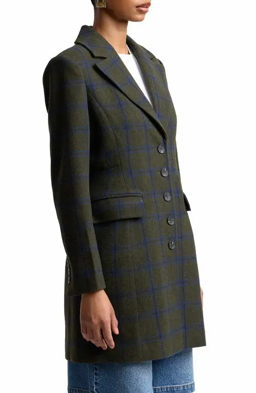 Avec Les Filles Sculpted Plaid Coat
