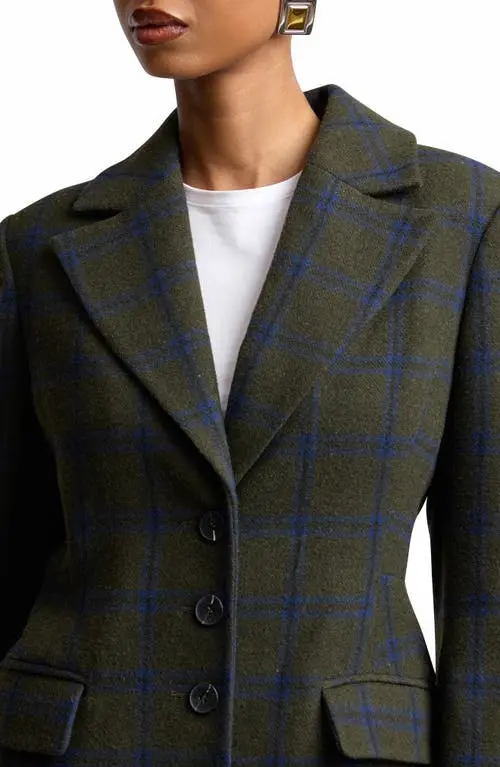 Avec Les Filles Sculpted Plaid Coat
