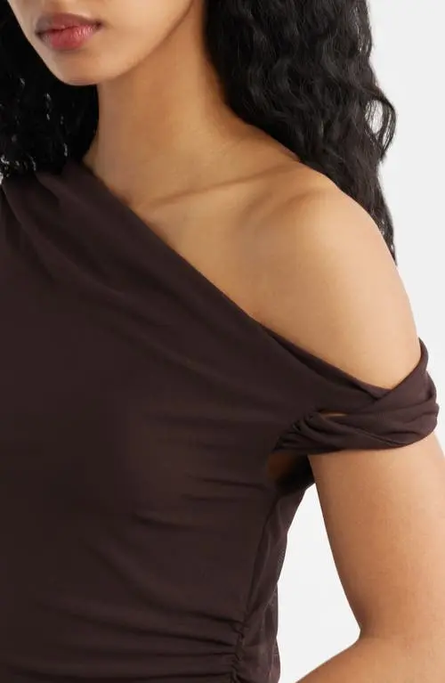 EVER NEW Paris Asymmetric Mesh Dress
