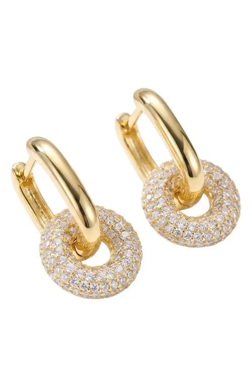Argento Vivo Interlocking Hoops Pavé Earrings - Gold/silver