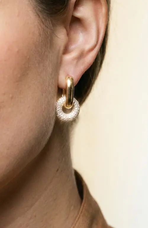 Argento Vivo Interlocking Hoops Pavé Earrings