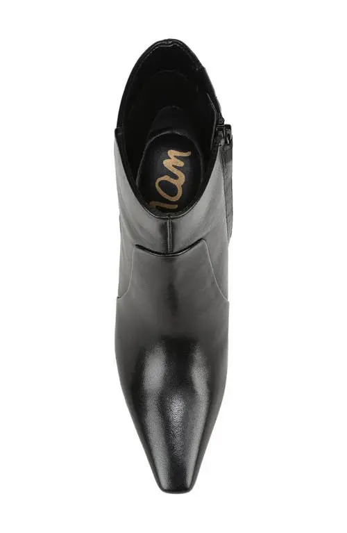 Sam Edelman Scottie Block Heel Bootie - Black Leather