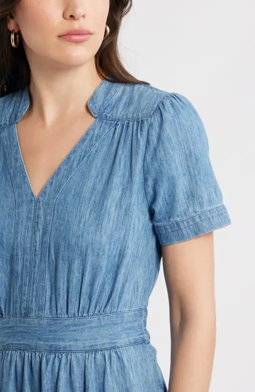 Caslon Cotton Chambray Midi Dress