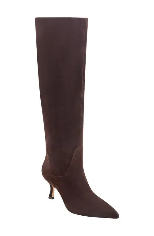 Marc Fisher Visola Pointed Toe Knee High Boot - Dark Brown