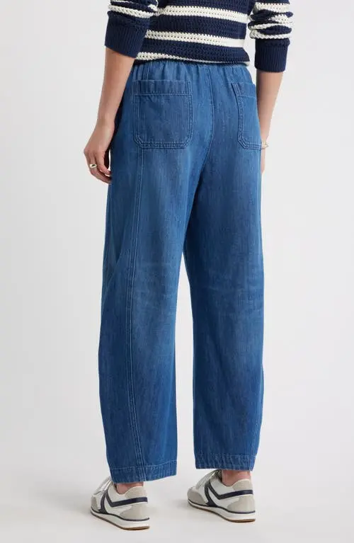 Caslon Pull-on Chambray Ankle Barrel Leg Pants