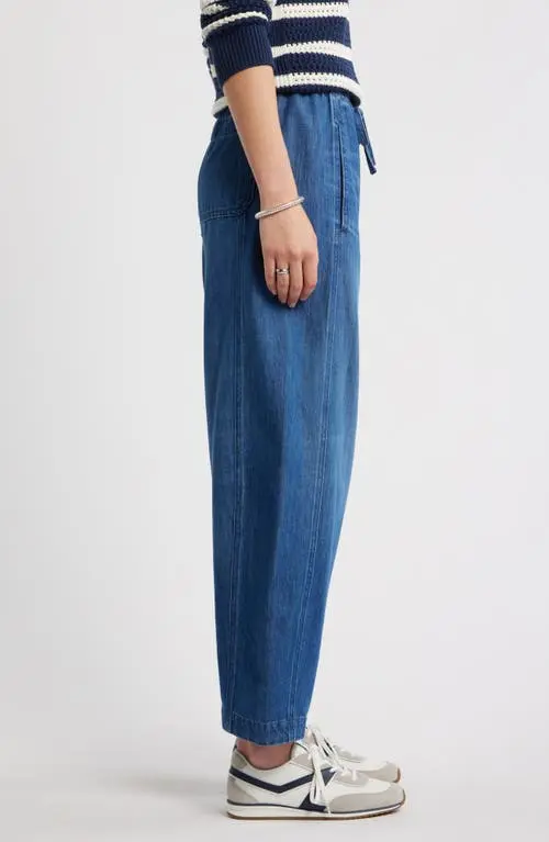 Caslon Pull-on Chambray Ankle Barrel Leg Pants