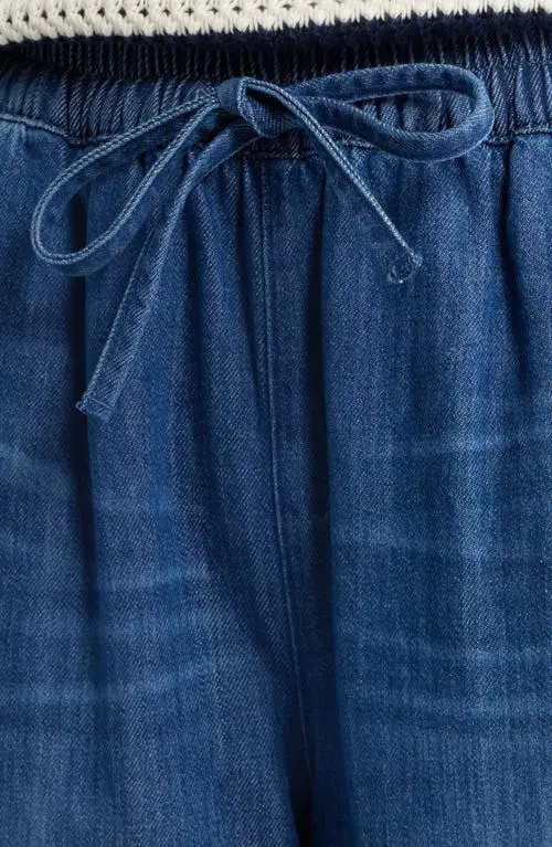 Caslon Pull-on Chambray Ankle Barrel Leg Pants