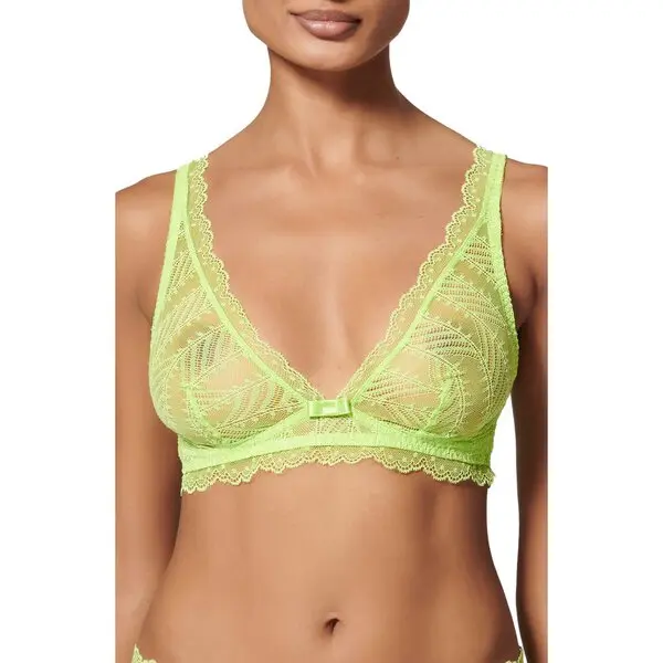 Simone Perele Canopee Triangle Lace Bralette - Lime