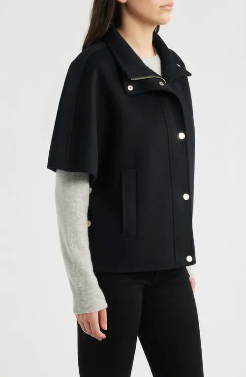 Michael Kors Double Face Wool Cape - Black