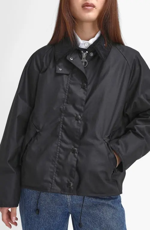 Barbour Transport Waxed Cotton Jacket - Black/modern