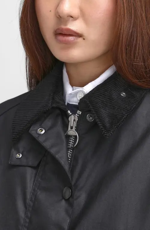 Barbour Transport Waxed Cotton Jacket - Black/modern