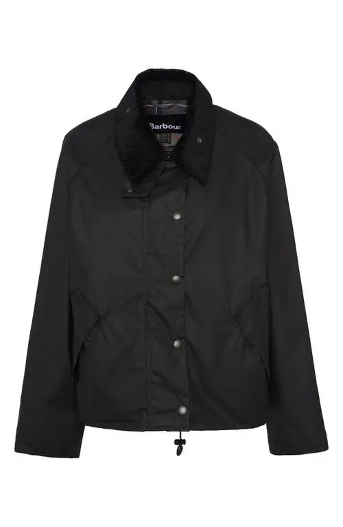 Barbour Transport Waxed Cotton Jacket - Black/modern