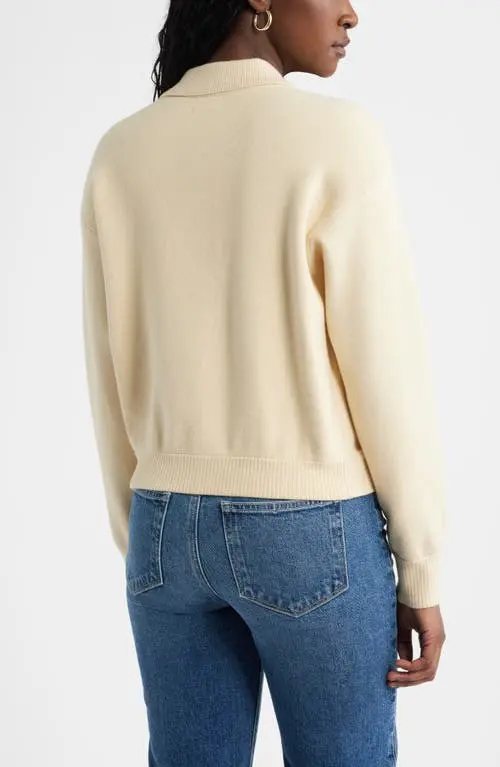 Caslon Milano Knit Bomber Cardigan - Beige Burnt