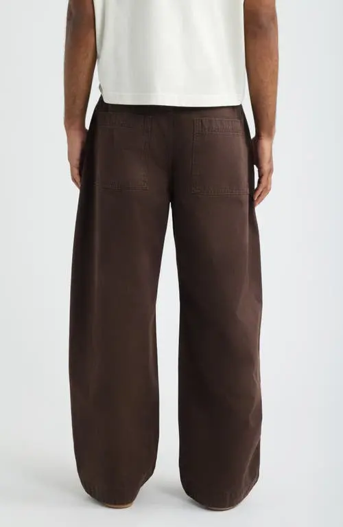 Bp. Barrel Leg Cotton Twill Pants - Brown Coffee