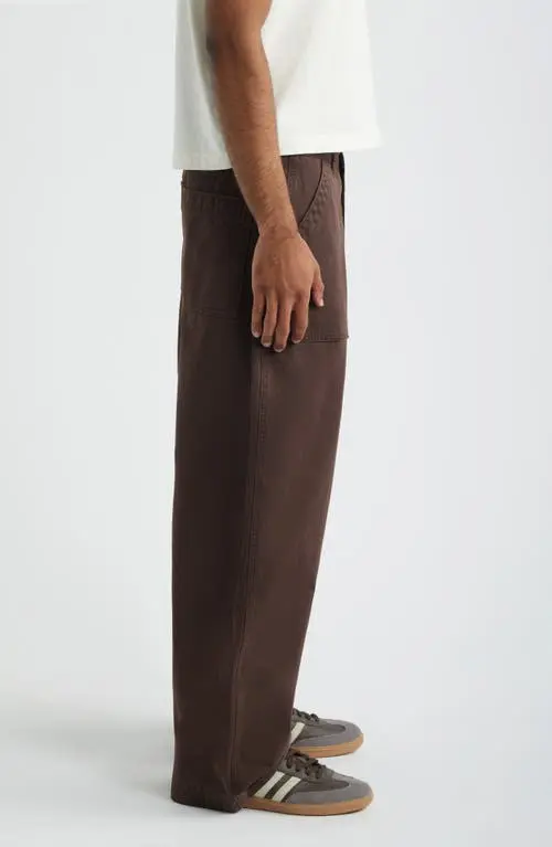 Bp. Barrel Leg Cotton Twill Pants - Brown Coffee