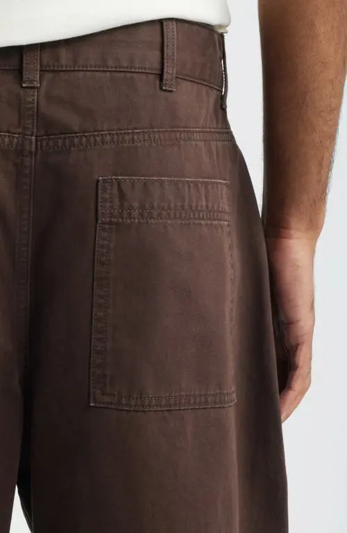 Bp. Barrel Leg Cotton Twill Pants - Brown Coffee