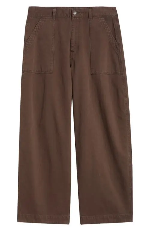 Bp. Barrel Leg Cotton Twill Pants - Brown Coffee