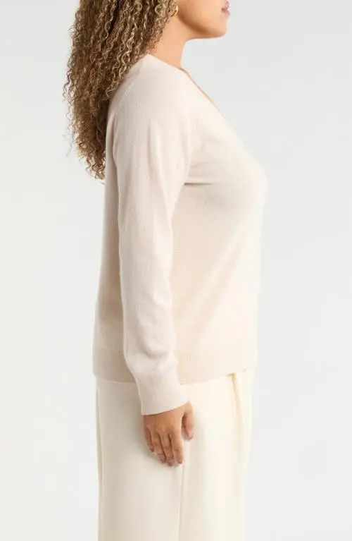 Nordstrom V-neck Cashmere Sweater - Beige Beach