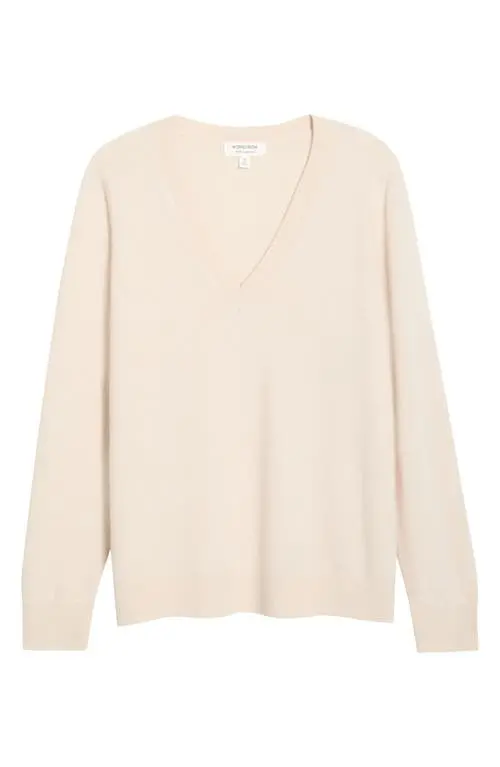 Nordstrom V-neck Cashmere Sweater - Beige Beach