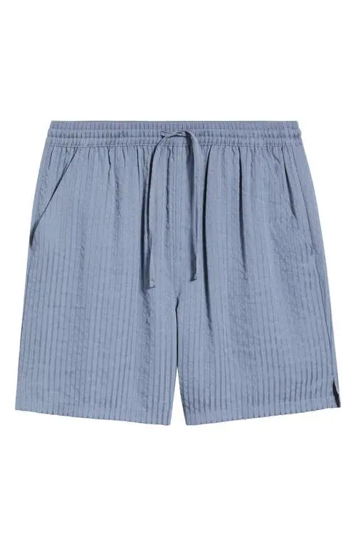 OPEN EDIT Stripe Seersucker Drawstring Shorts