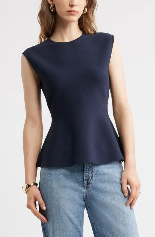Nordstrom Sleeveless Peplum Sweater - Navy Night